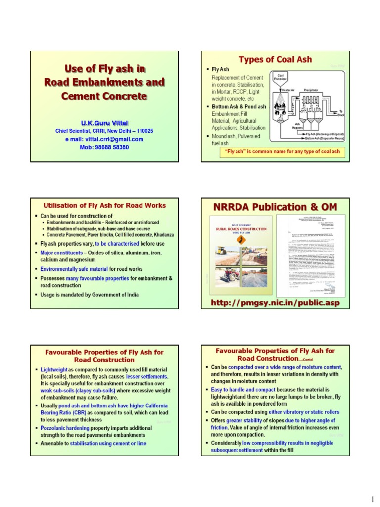 Fly Ash in Road Construction Techniques | PDF | Fly Ash | Road Surface