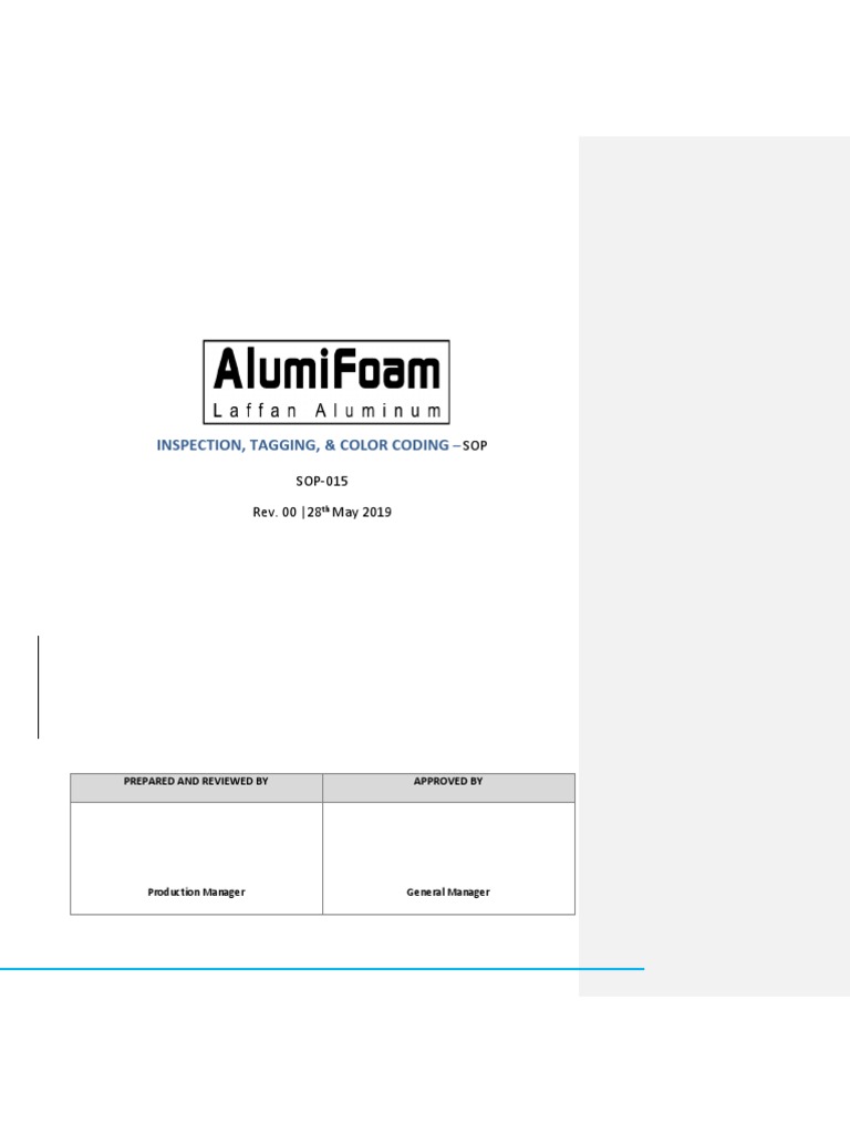SOP-015 - Inspection, Tagging & Color Coding - Reviewed | PDF | Safety