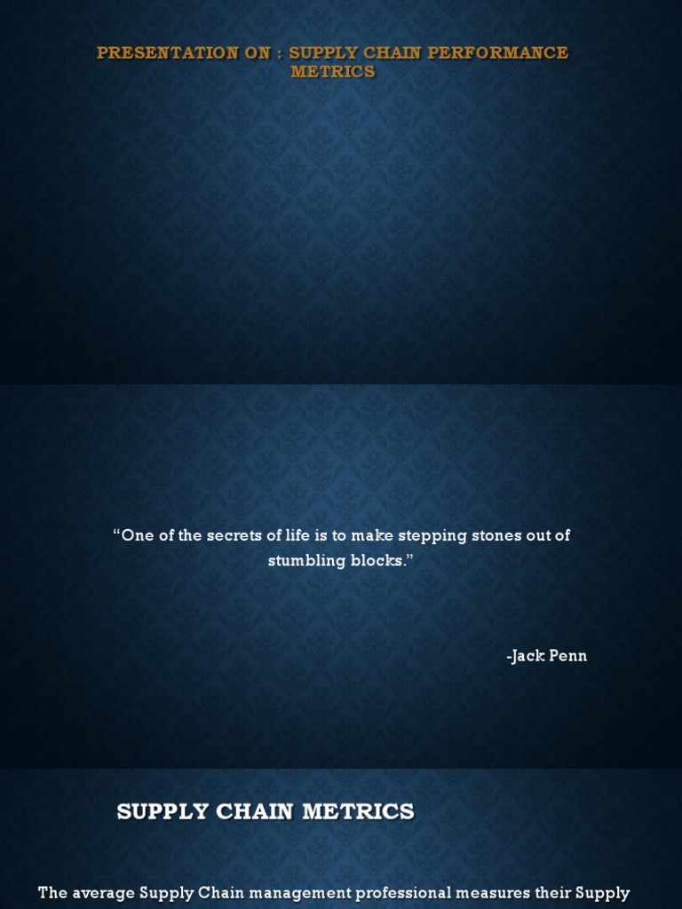 Supply Chain Performance Metrics | PDF | Inventory | Performance Indicator