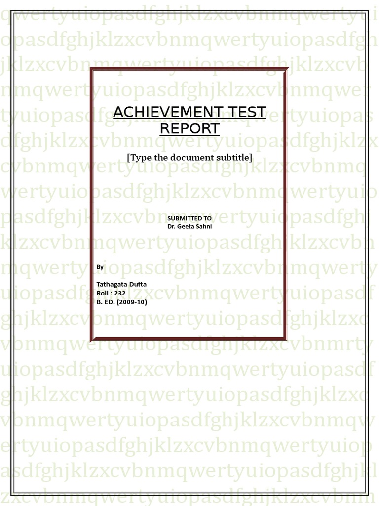 Final Achievement Test Report | PDF | Educational Assessment | Test ...