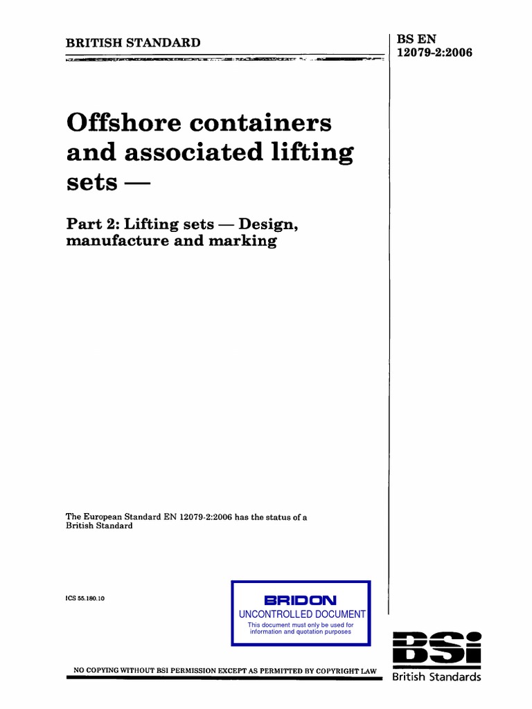 Bridon BS EN 12079 Overview | PDF
