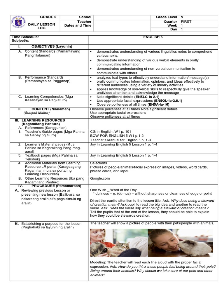 Grade 5 English Lesson Plan | PDF | Differentiated Instruction ...
