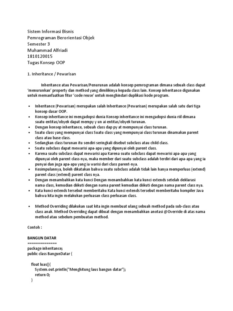 Konsep OOP Inheritance | PDF
