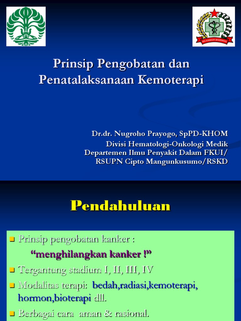 Prinsip Pemberian Kemoterapi (Dr. Nugroho) | PDF
