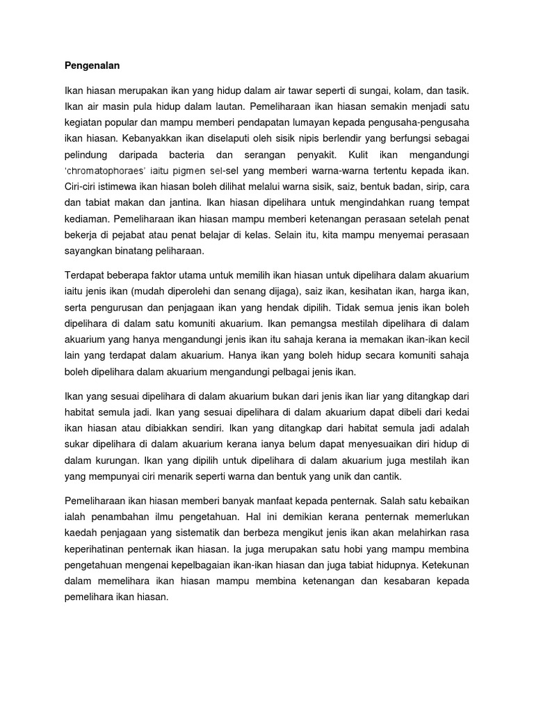 Ikan Hiasan (RBT) | PDF