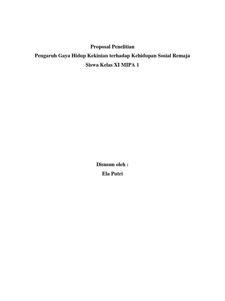 Proposal Gaya Hidup | PDF