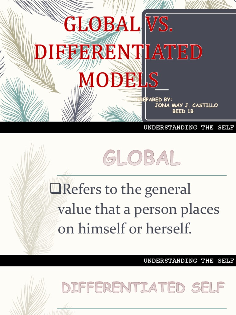 Global vs. Differentiated Models & Real and Ideal Self Concepts | PDF | Self | Self Concept