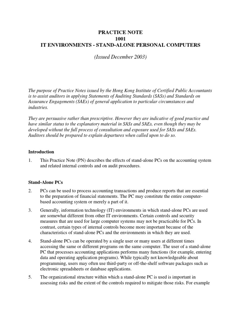 Paps 1001 | PDF | Internal Control | Personal Computers