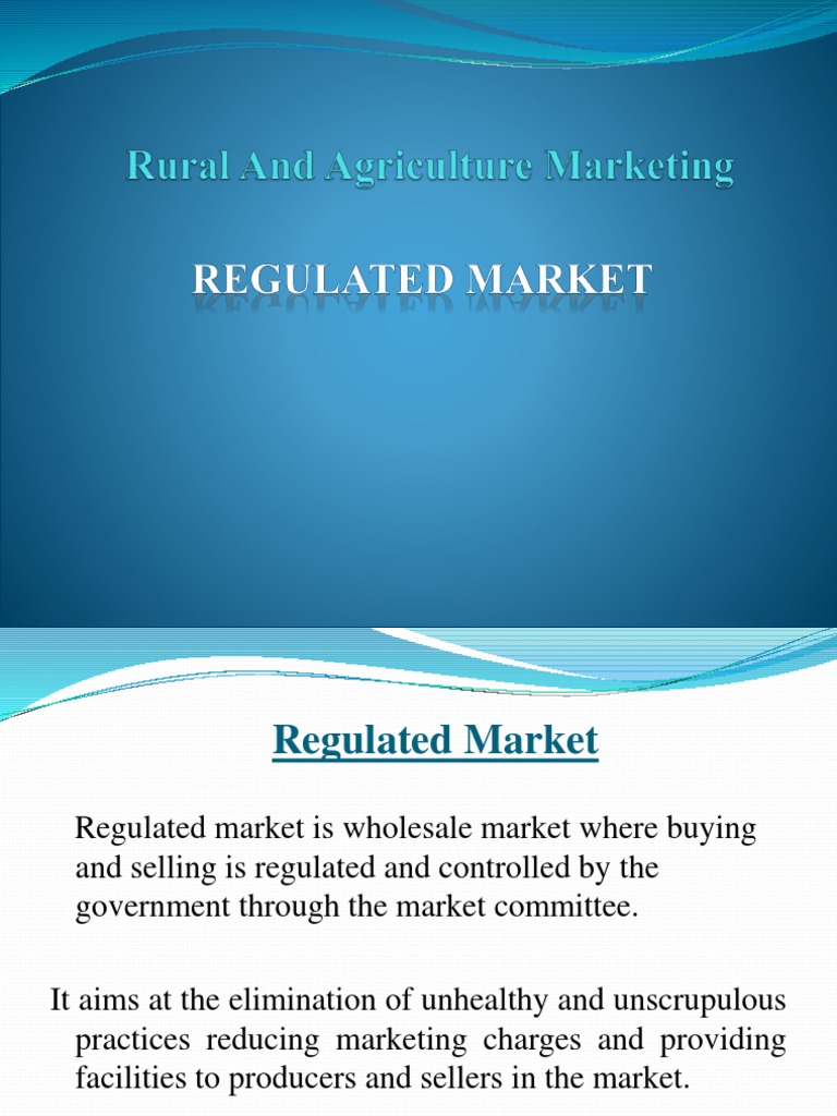 Regulated Market | PDF | Cotton | Market (Economics)
