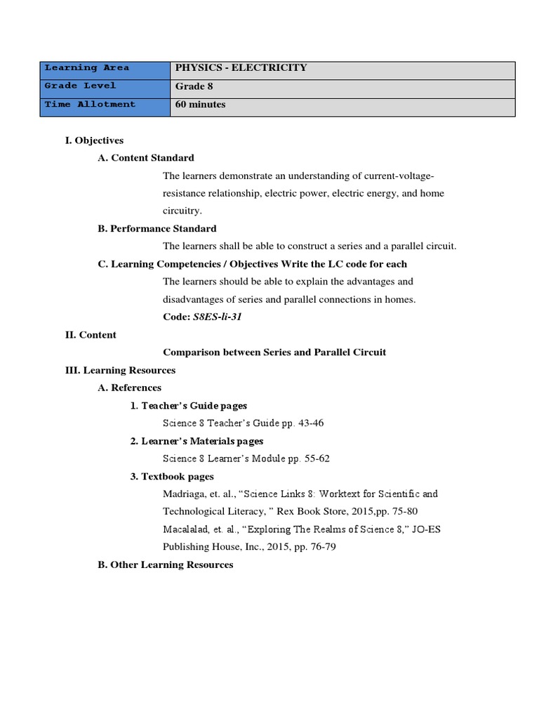 Series & Parallel Circuit | PDF | Series And Parallel Circuits ...
