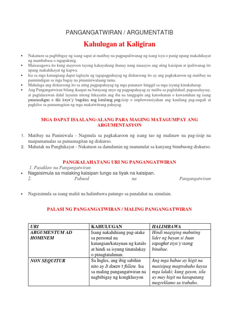 PANGANGATWIRAN | PDF