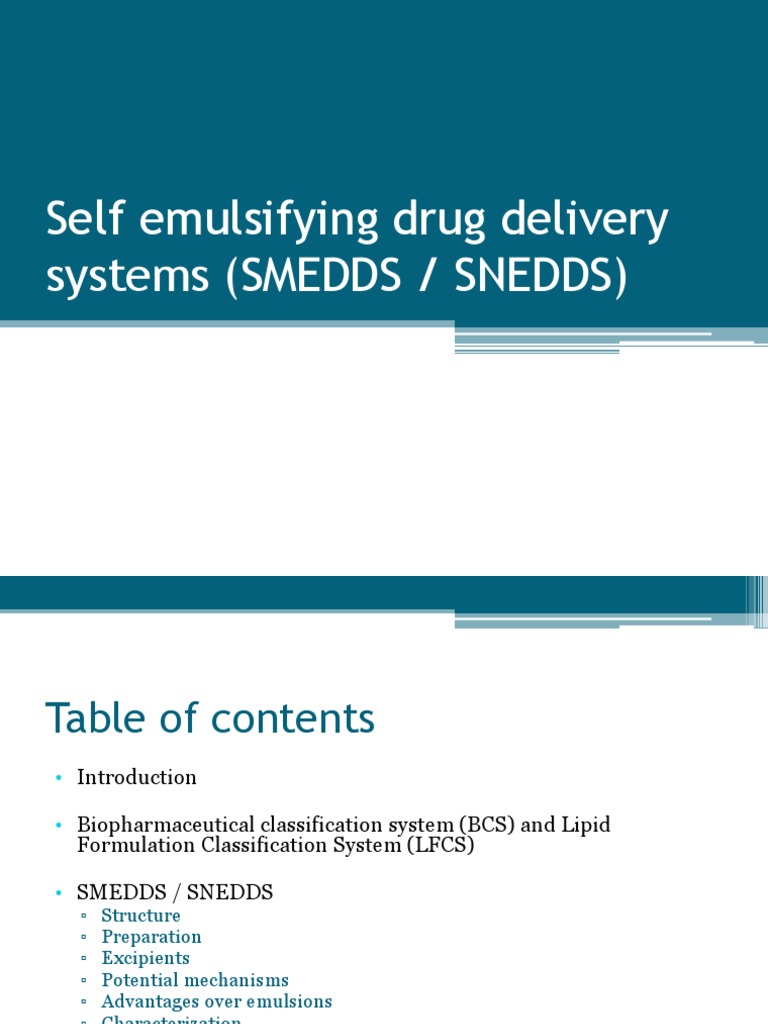 Presentation SNEDDS | PDF | Emulsion | Pharmaceutical Sciences