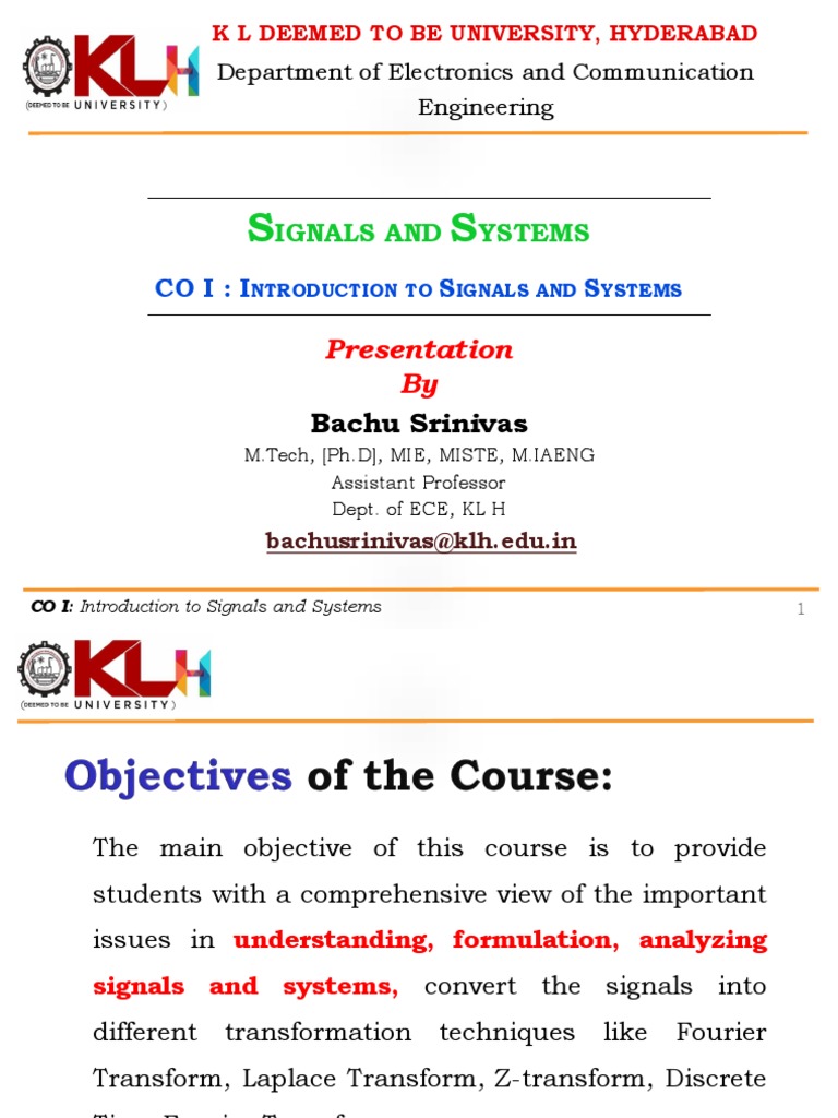 Signals and Systems Course Guide | PDF | Discrete Time And Continuous ...