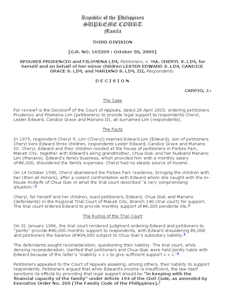 Lim vs. Lim, Et Al - GR No. 163209 | PDF | Judgment (Law) | Public Sphere