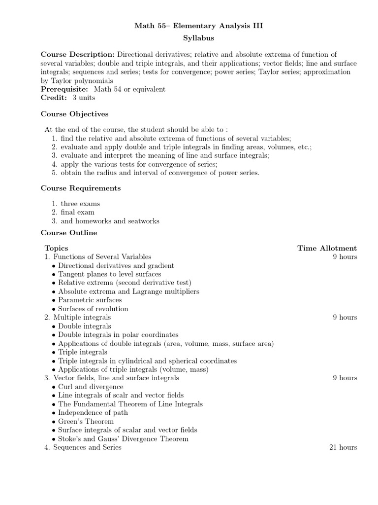 Math 55 PDF | PDF | Integral | Power Series