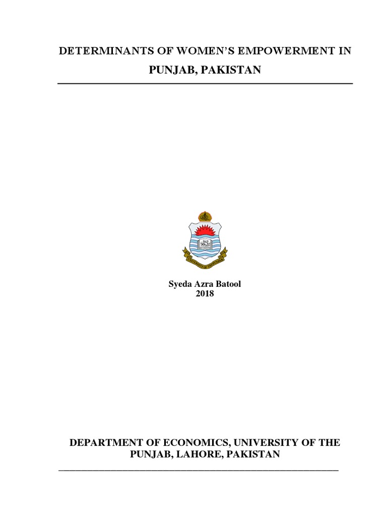 Syeda Azra Batool Economics HSR 2018 UoP Punjab 04.10.2018 PDF | PDF | Factor Analysis | Data ...