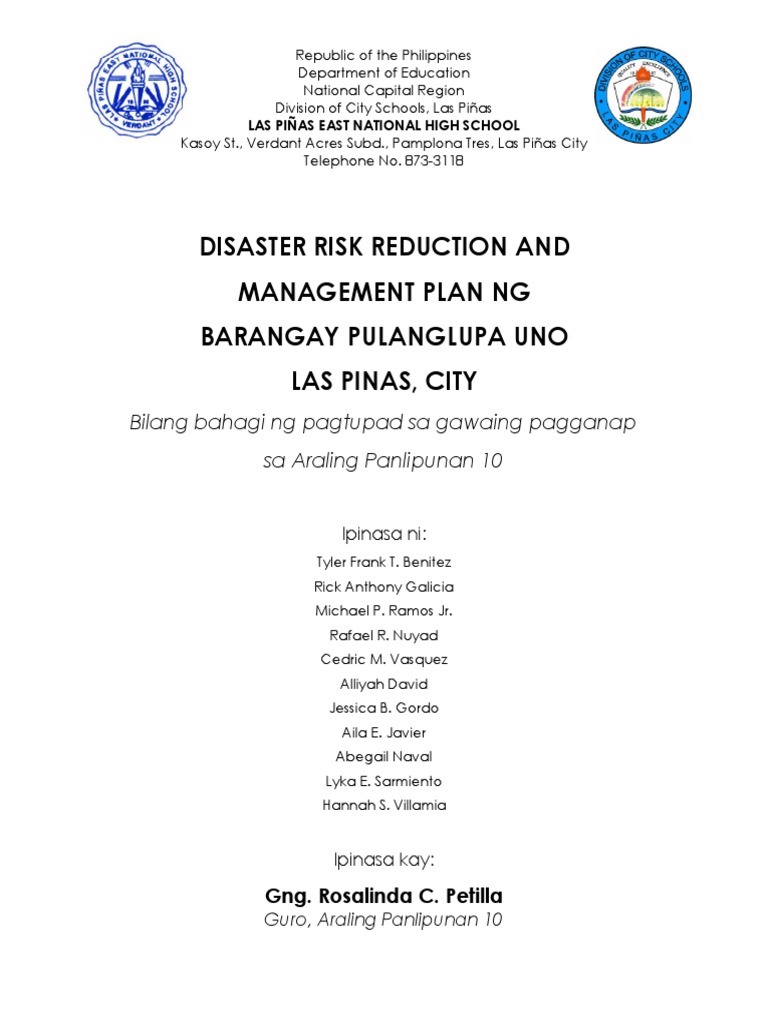 DRRM PLAN Group 4 Edited | PDF