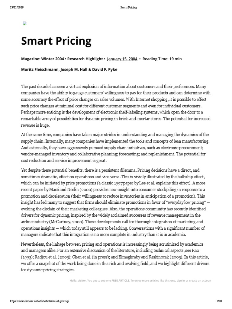 Smart Pricing PDF | PDF | Pricing | Retail