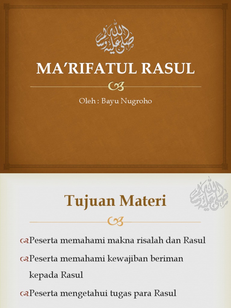 Ma'rifatur Rasul Powerpoint Itu Lah | PDF