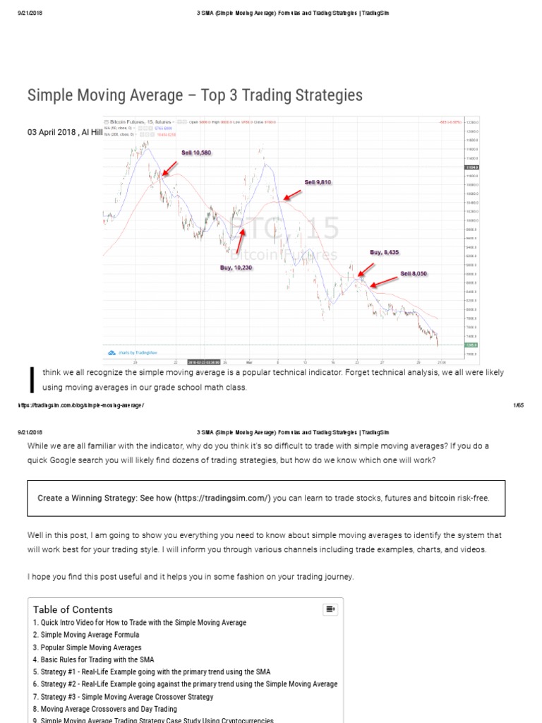 3 SMA (Simple Moving Average) Formulas and Trading Strategies ...