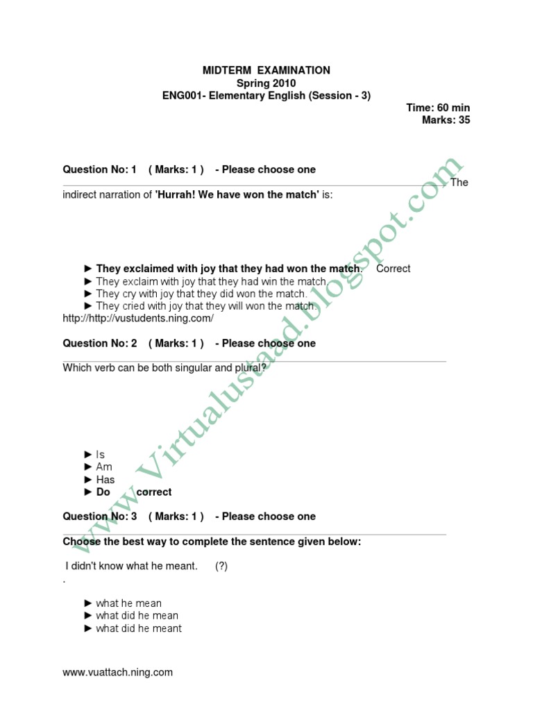 ENG001 - All - Solved - Mid - Term - Papers - in - One - File ...