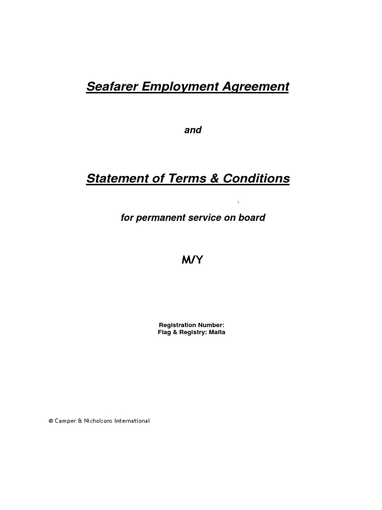 Seafarer Employment Agreement | PDF | Social Security (United States ...