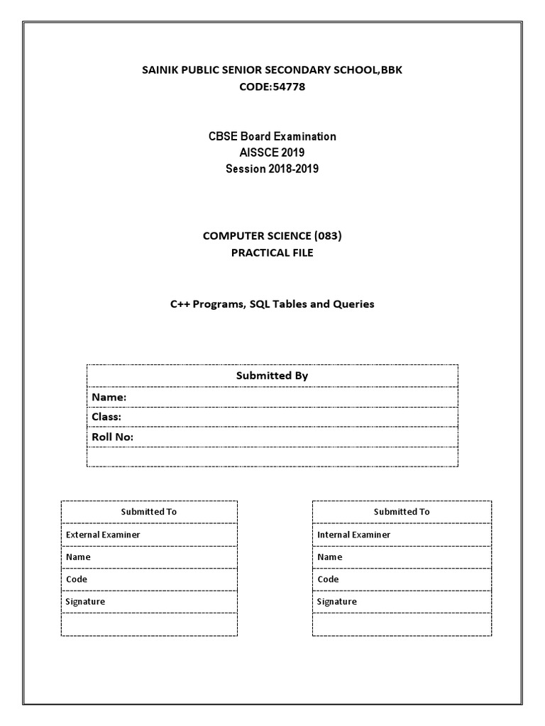 Front Page of Project File | PDF