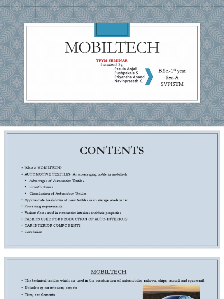 MOBILTECH | PDF | Textiles | Airbag