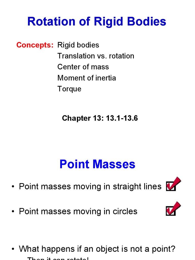 Understanding Rigid Body Rotation Concepts | PDF | Rotation Around A ...