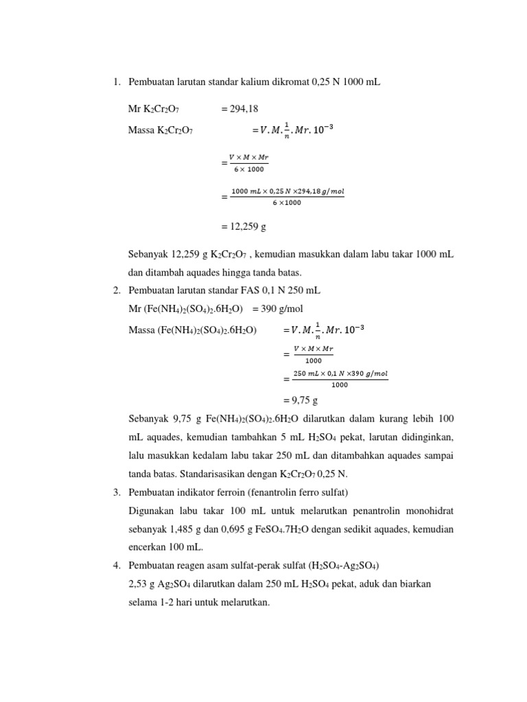 Pembuatan Larutan Standar dan Reagen Kimia | PDF