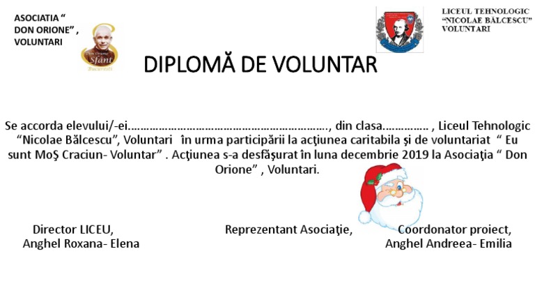 Diploma Voluntariat | PDF