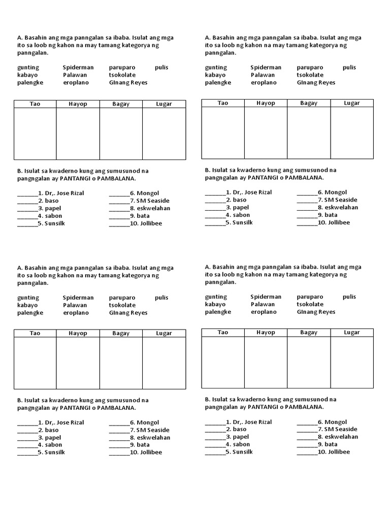 Filipino Activity | PDF