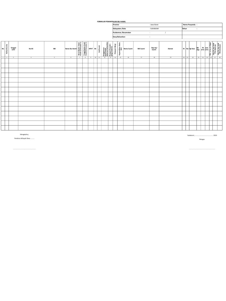 Form Ibu Hamil Eppgbm | PDF