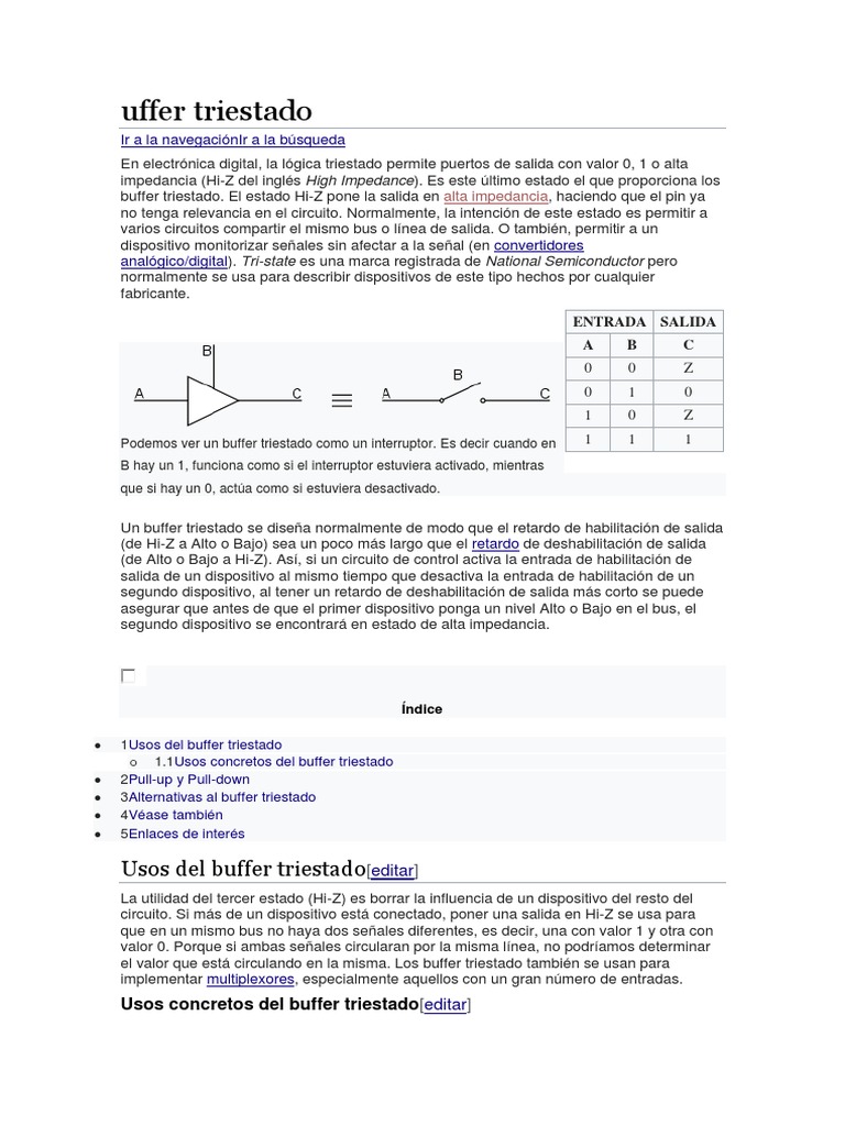 Buffer Triestado en Electrónica Digital | PDF | Arquitectura de ...