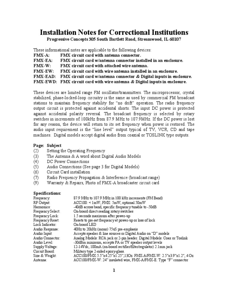 Panaxis FMX Instruction Manual | PDF | Coaxial Cable | Antenna (Radio)