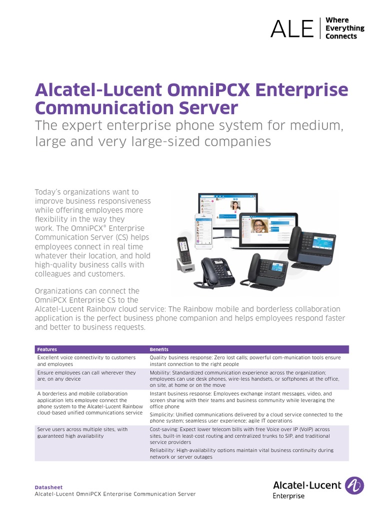 PABX - Alcatel - Omnipcx-Enterprise-Communication-Server-Datasheet-En PDF | PDF | Session ...
