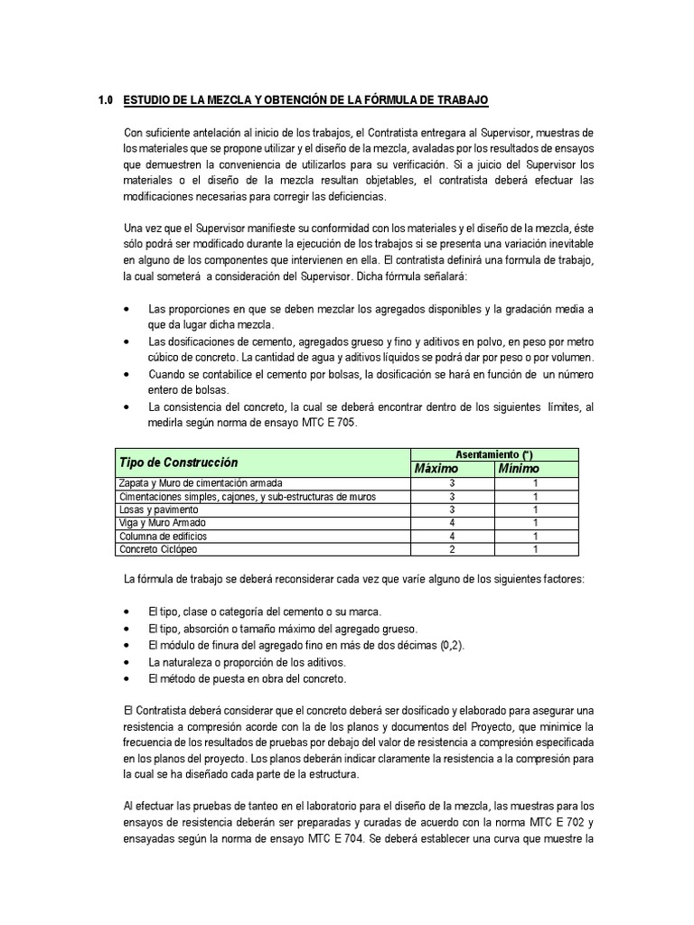 Estudio de La Mezcla y Obtención de La Fórmula de Trabajo | PDF ...