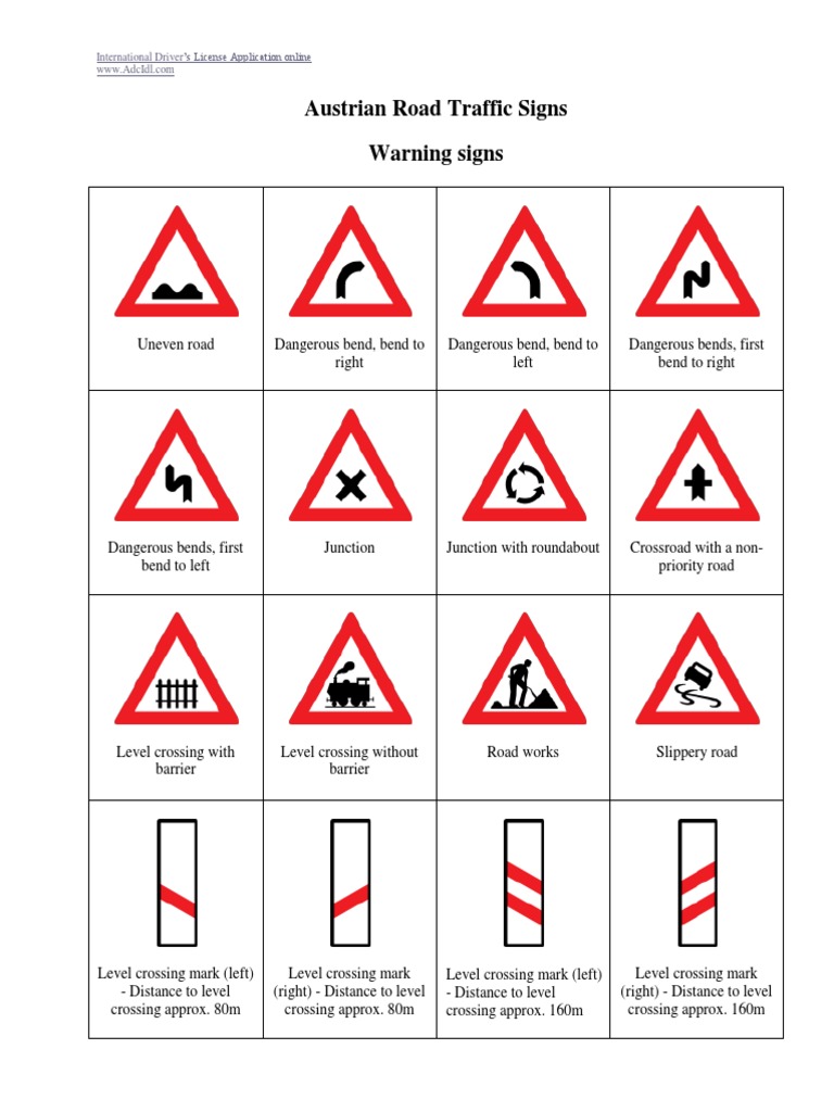 Austrian Road Signs and Their Meanings | PDF | Traffic | Truck