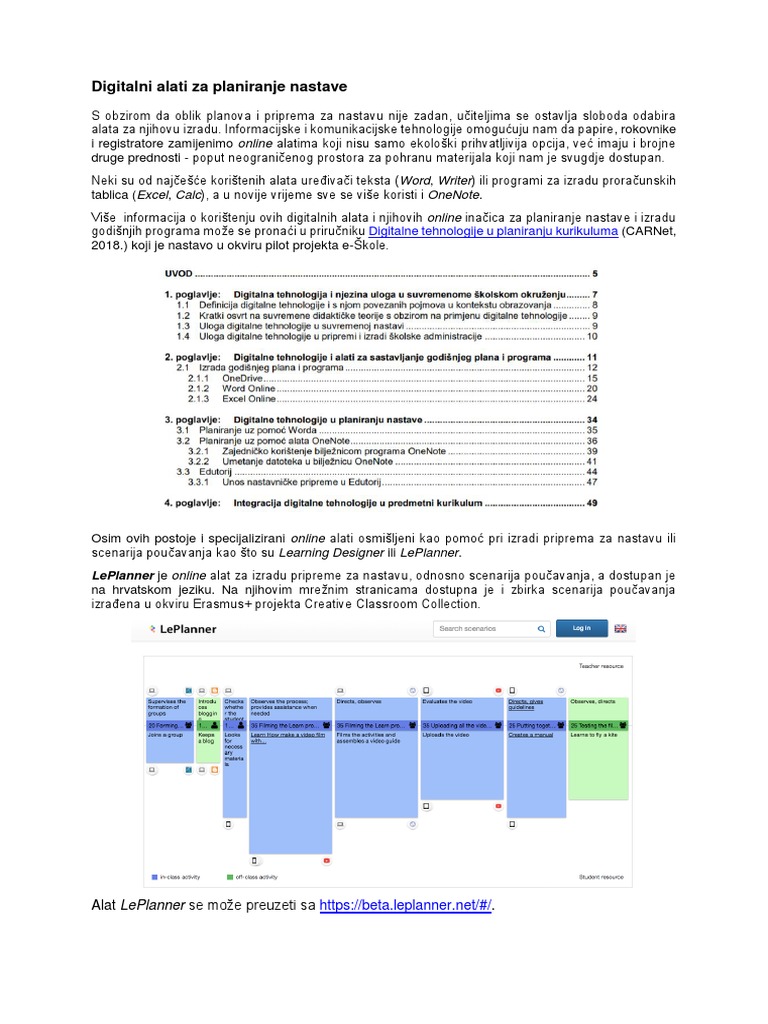 Digitalni Alati Za Planiranje Nastave PDF | PDF