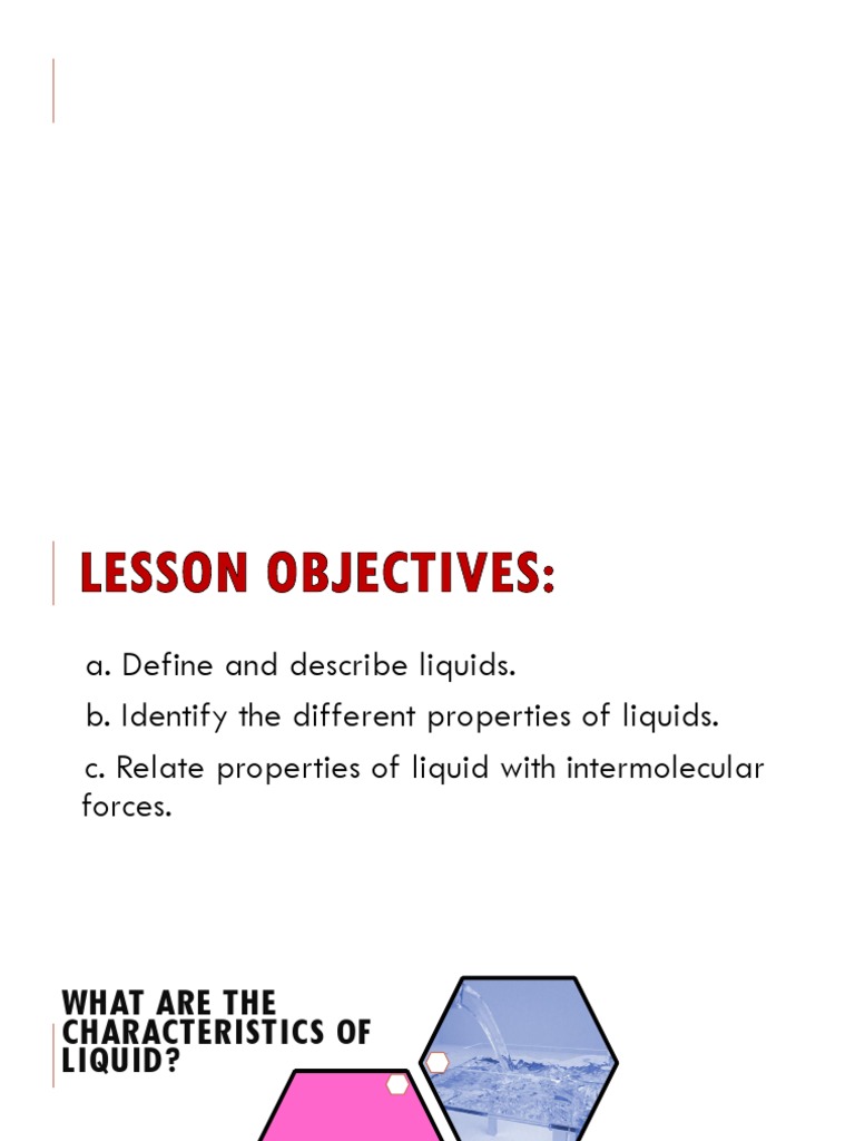 Properties and Characteristics of Liquids | PDF | Liquids | Surface Tension