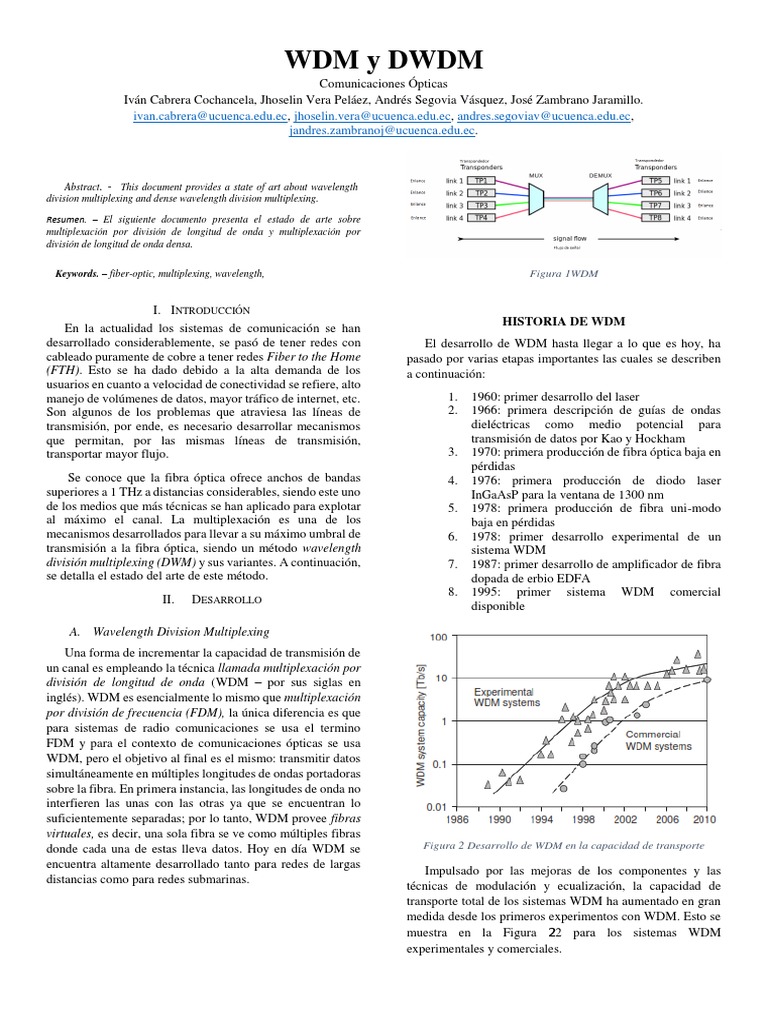 WDM | PDF | Multiplexación por División de Longitud de Onda | Telecomunicaciones