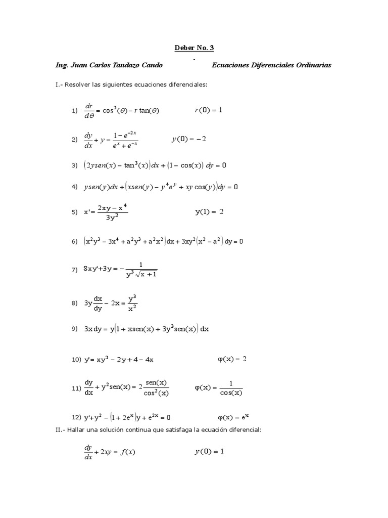 Deber 3 de EDO | PDF