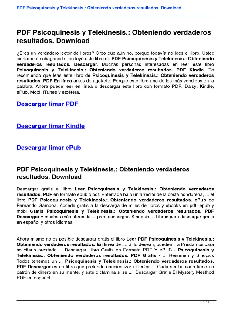 Psicoquinesis y Telekinesis Obteniendo Verdaderos Resultados B01LAGUTNK ...