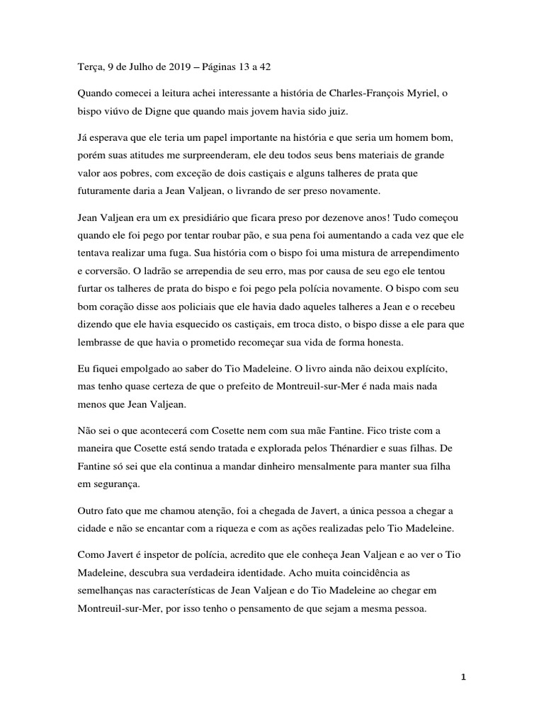 Análise de "Os Miseráveis" de Victor Hugo | PDF | Cosette | Os Miseráveis