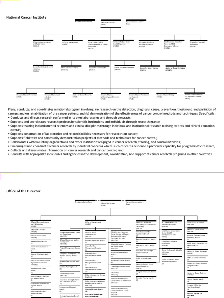 NCI Organizational Chart | PDF | Radiation Therapy | National Cancer ...