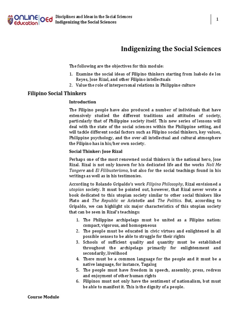 Lesson 8 Filipino Social Thinkers and Values | Value (Ethics ...