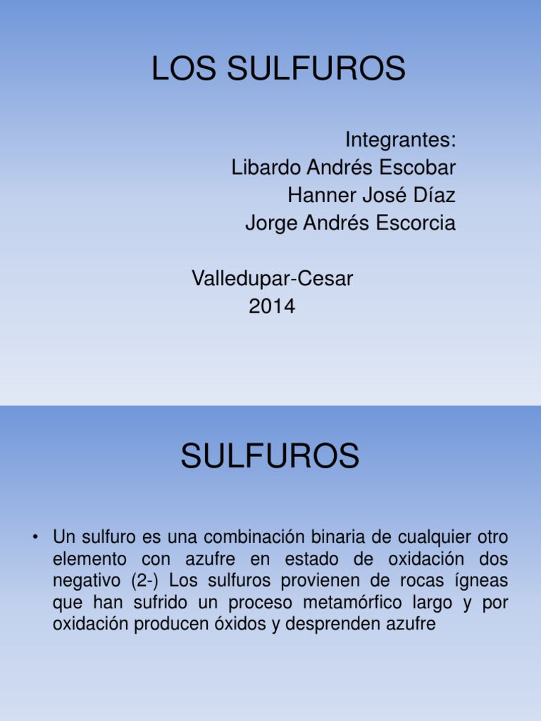 Sulfuros Geologia | PDF | Minerales | Rieles