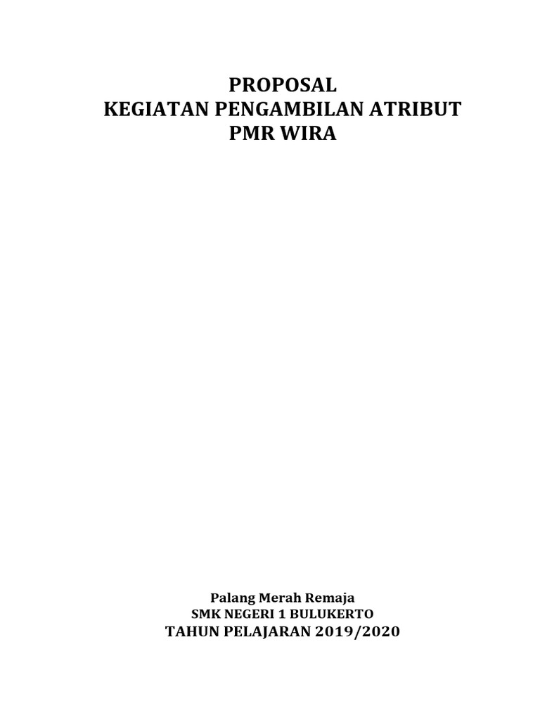 Proposal Kebersamaan PMR 2019 | PDF | Karier & Perkembangan | Ilmu Sosial