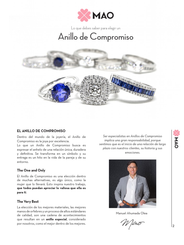 Catalogo Como Elegir Anillo Compromiso MAO | PDF | Platino | Oro