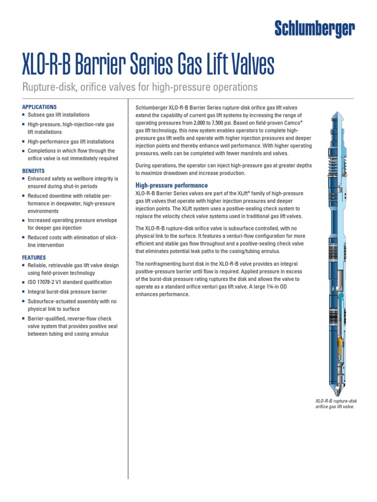 Xlo R B Gas Lift Valve Ps | PDF | Lift (Force) | Valve